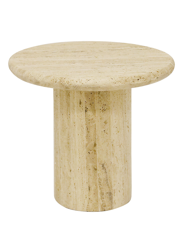 Jador Travertine Side Table – ReesandRees