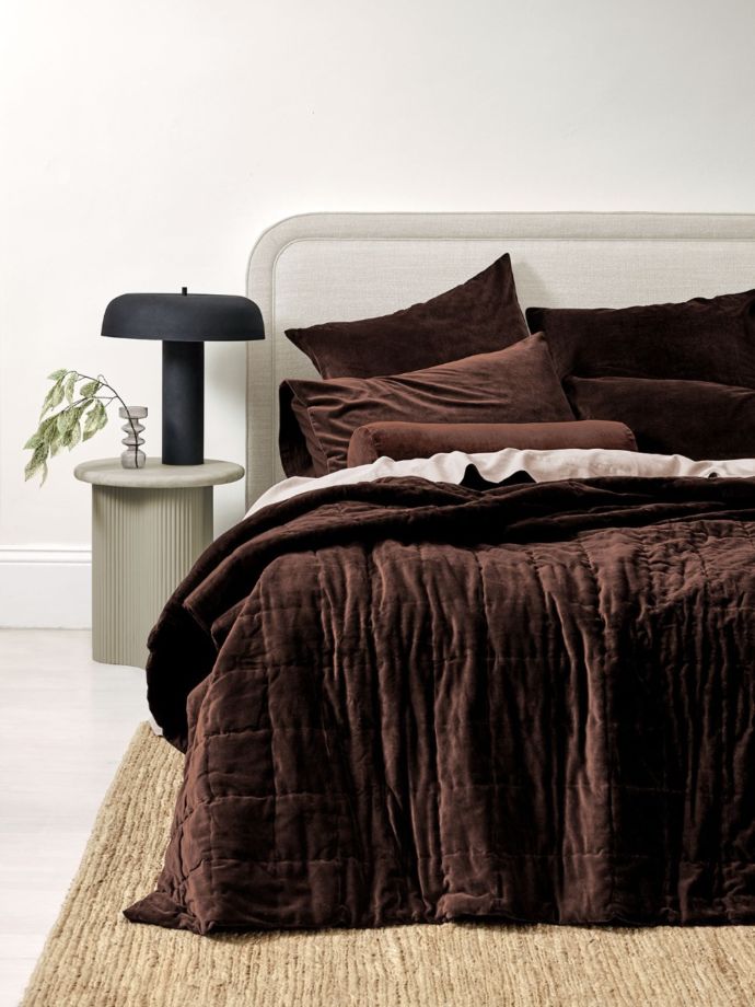 Luxury Velvet Coverlet | Chocolate – ReesandRees