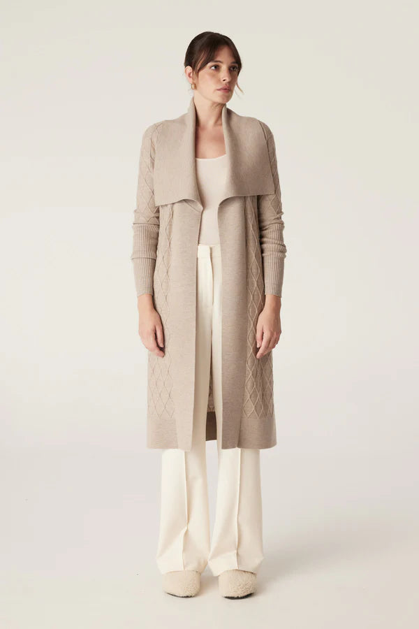 The Victoria Merino Cardigan | Pebble – ReesandRees