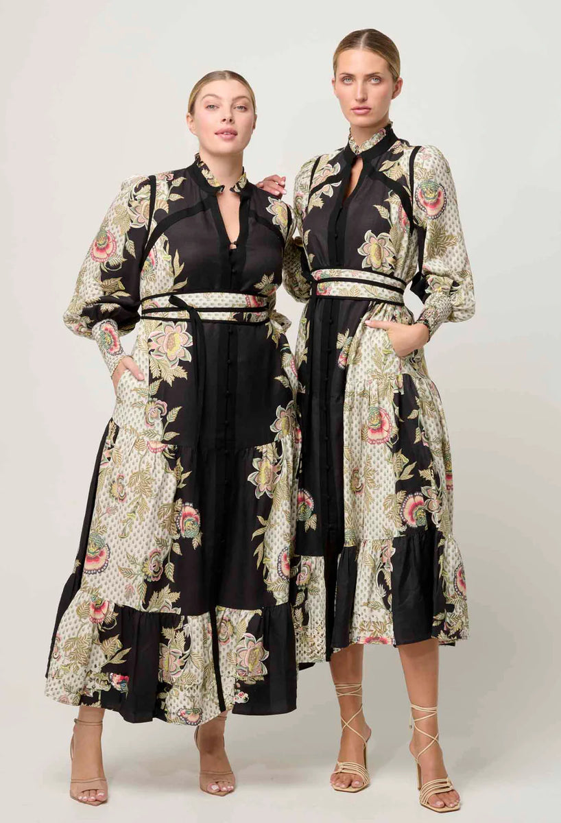 Espada Linen Viscose Maxi Dress | Mariposa Nero – ReesandRees